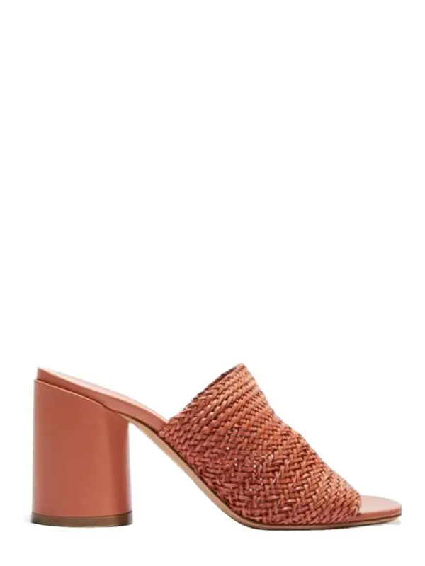 Casadei Hanoi Woven Block Heel Mules - Brown