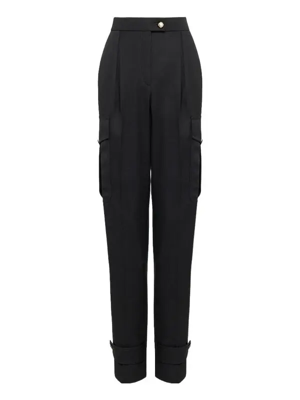 Alexander McQueen High Waisted Cargo Pants - Black