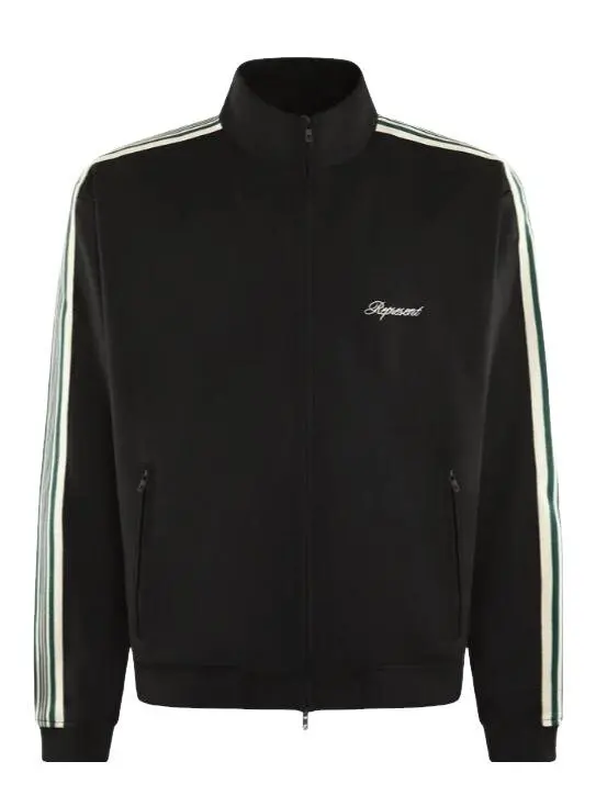 REPRESENT Logo Embroidered Track Jacket - Black