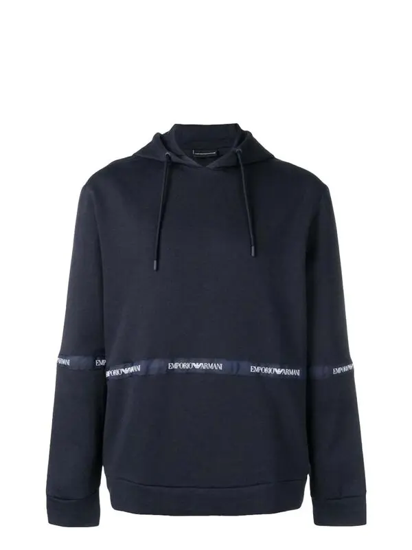 Emporio Armani Logo Detail Hoodie - Black