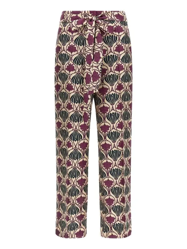 Max Mara All-over Printed Drawstring Trousers - Nude