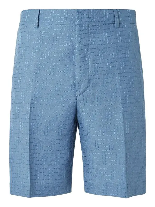 Fendi Ff Jacquard Bermuda Shorts - Light Blue
