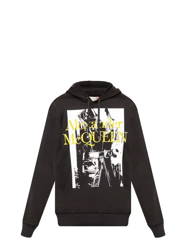 Alexander McQueen Graphic Print Hoodie - Black
