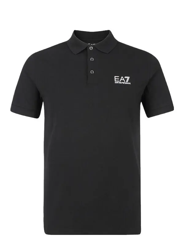 EA7 Lapel Short-sleeved Polo Shirt - Black