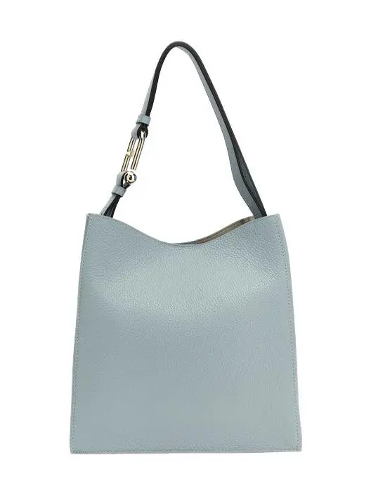 Furla Nuvola Logo Printed Small Shoulder Bag - Light Blue