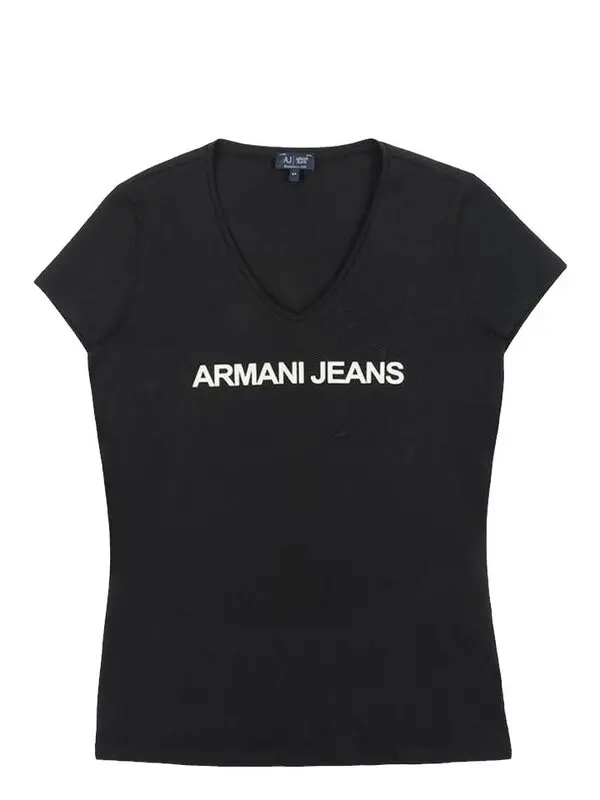 Emporio Armani V-neck Logo T-shirt - Black