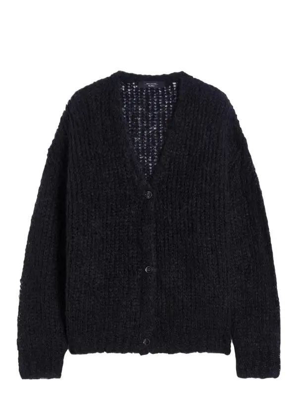 Max Mara Textured V-neck Cardigan - Black