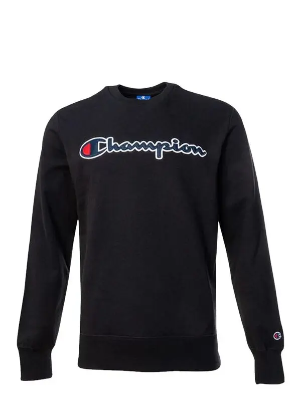 Champion Round Neck Logo Sweater - Black
