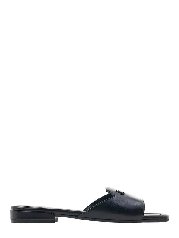JIMMY CHOO Square-toe Flat Sandals - Black