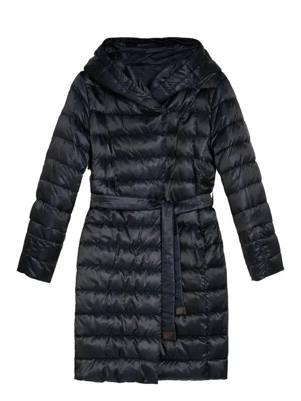 Max Mara Belted Padded Coat - Black