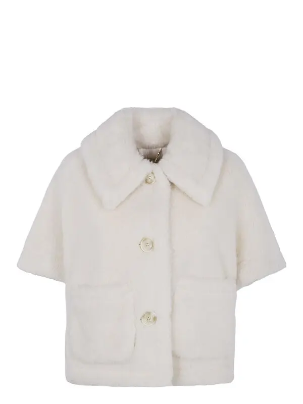 Max Mara Teddy Alpaca And Wool Cape - White