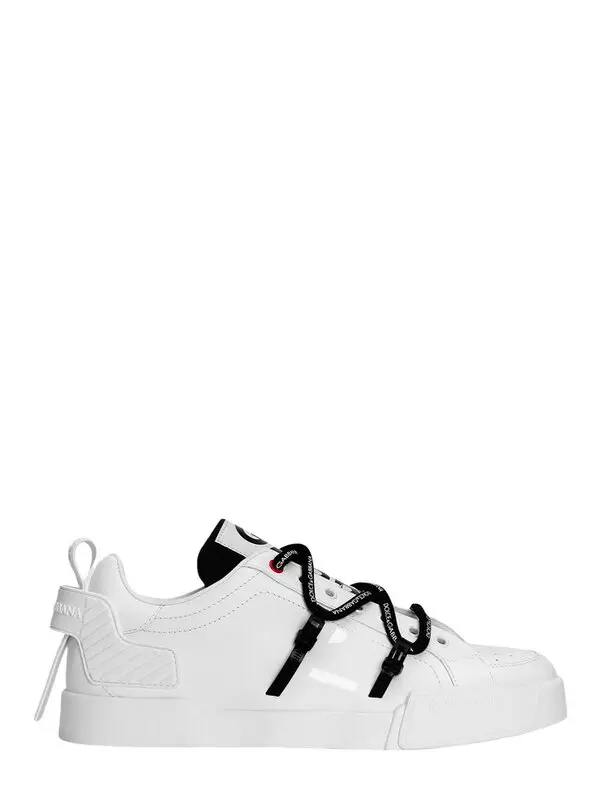 Dolce & Gabbana Portofino Logo Print Sneakers - White