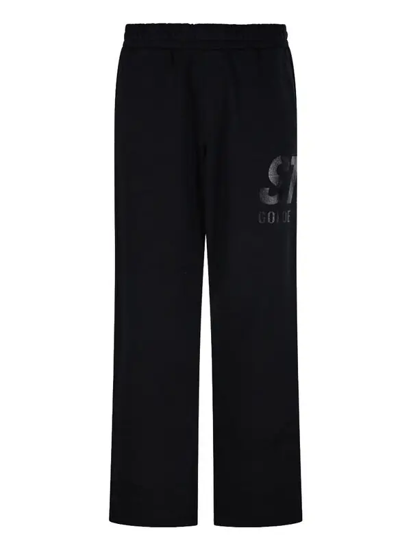 GOLDEN GOOSE Logo Printed Straight-leg Trousers - Black
