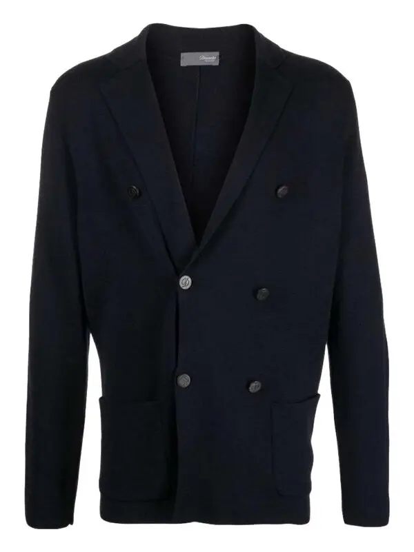 DRUMOHR Double-breasted Merino Wool Cardigan - Black