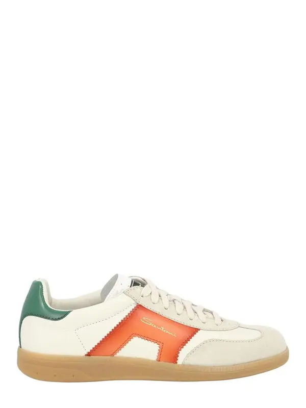 Santoni Colourblock Lace-up Sneakers - White