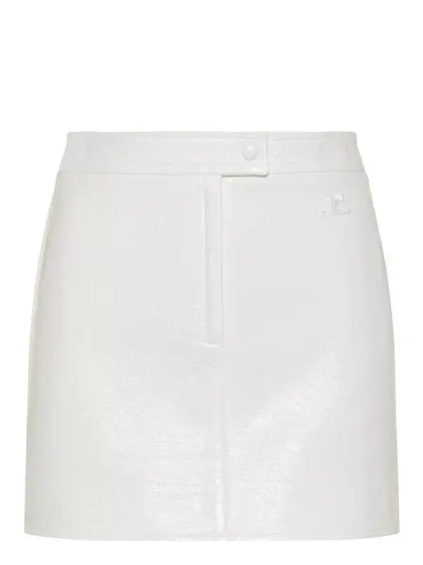 COURREGES Reedition Logo Patch Mini Skirt - White