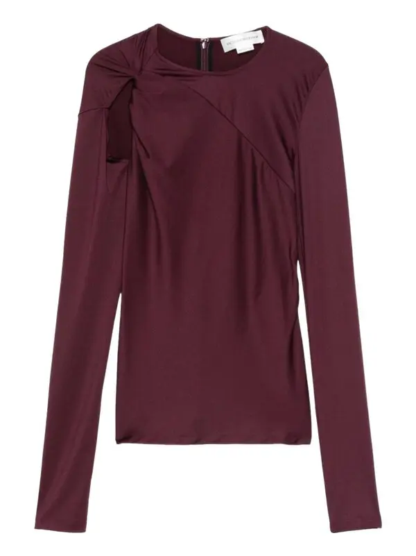 Victoria Beckham Twist Detail Cut Out Long Sleeve Top - Red