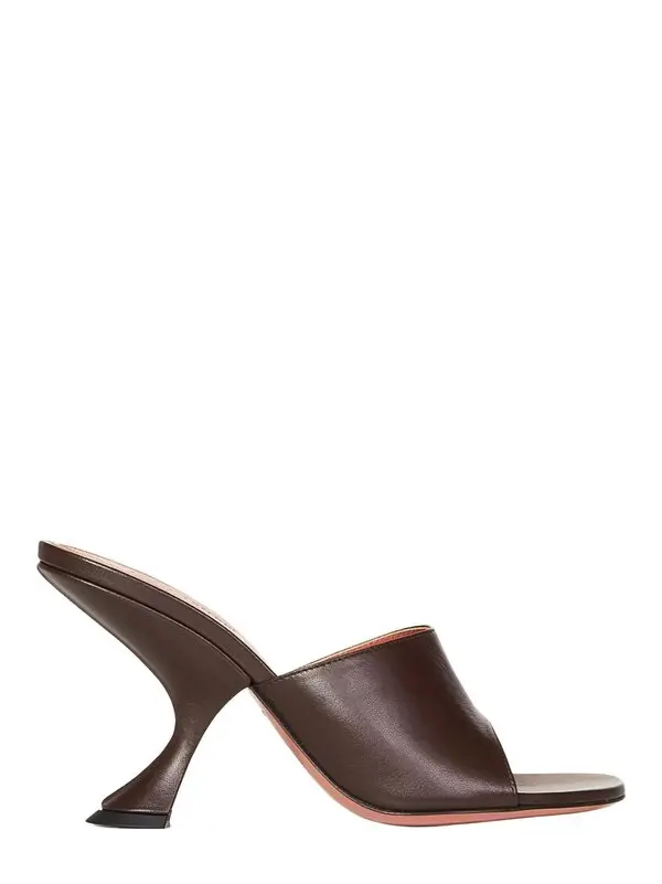 Amina Muaddi Open Toe High Heeled Sandals - Brown