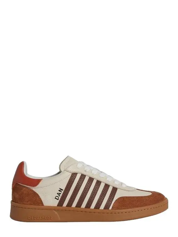 Dsquared2 Round Toe Low-top Sneakers - Beige/brown