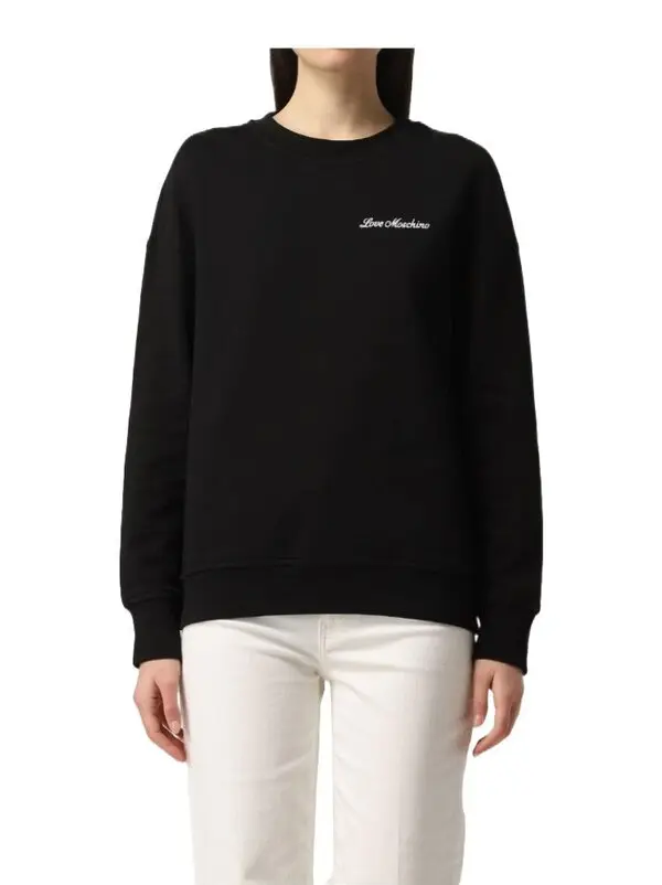 Moschino Crew Neck Long Sleeve Sweater - Black