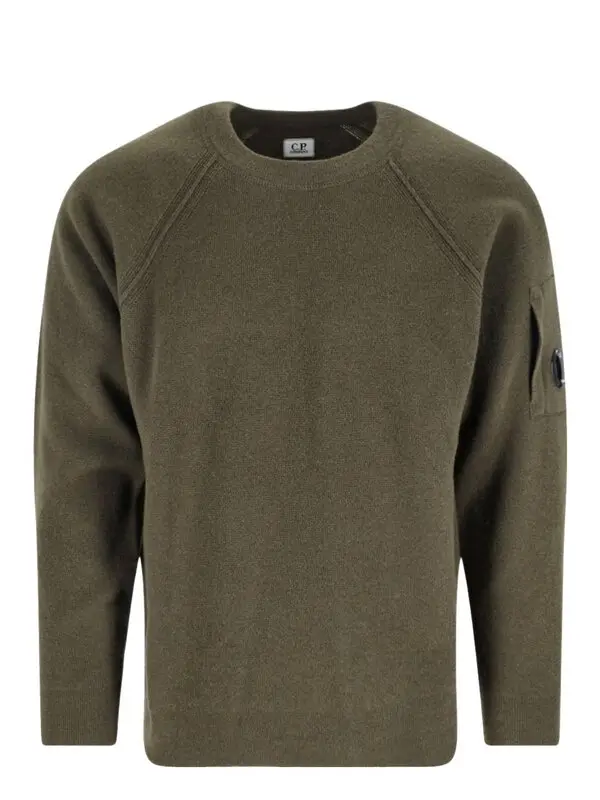 C.P. COMPANY Logo Patch Crewneck Jumper - No
