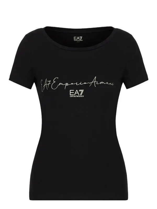EA7 Logo Short-sleeve T-shirt - Black