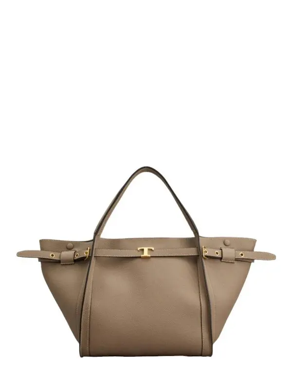 TOD'S Belted Top Handle Shoulder Bag - Beige