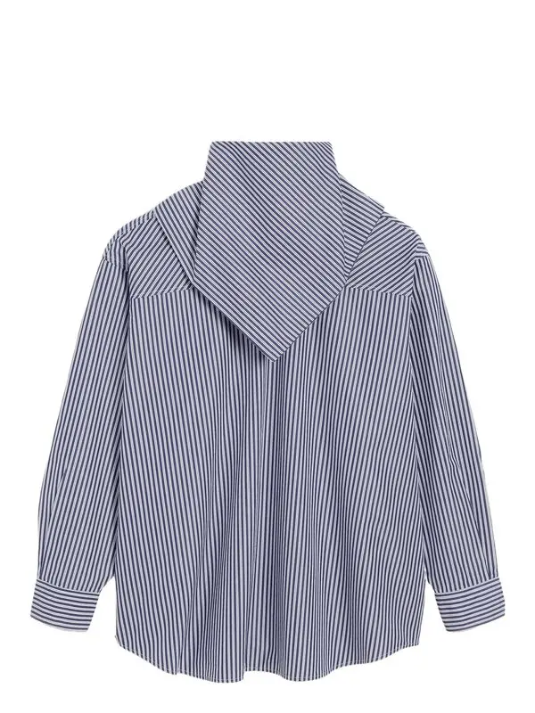 Ami Striped-pattern Bandana-collar Shirt - Royal Blue/white/black