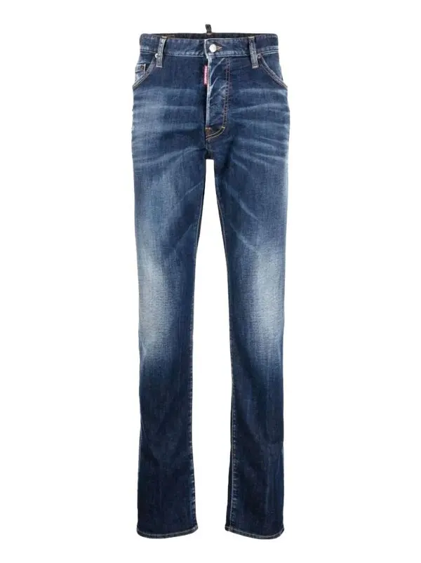 Dsquared2 Distressed Straight-leg Jeans - Blue
