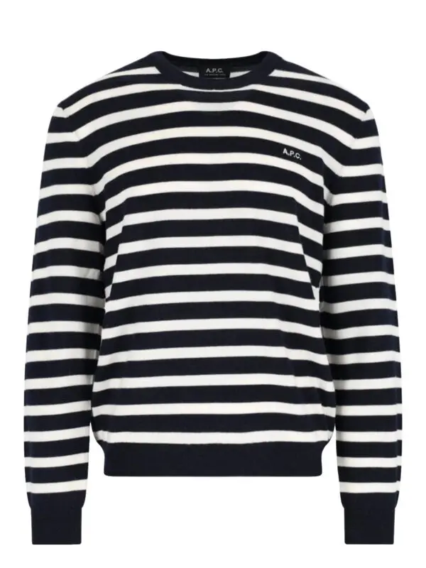 A.p.c. Striped Knitted Jumper - Blue