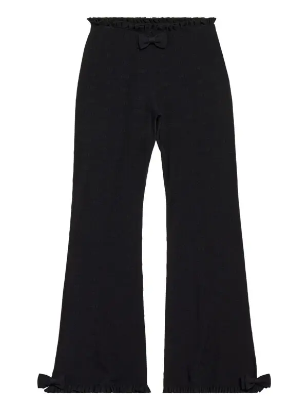 Balenciaga Flared Capri Pants With Bb Jacquard Logo - Black