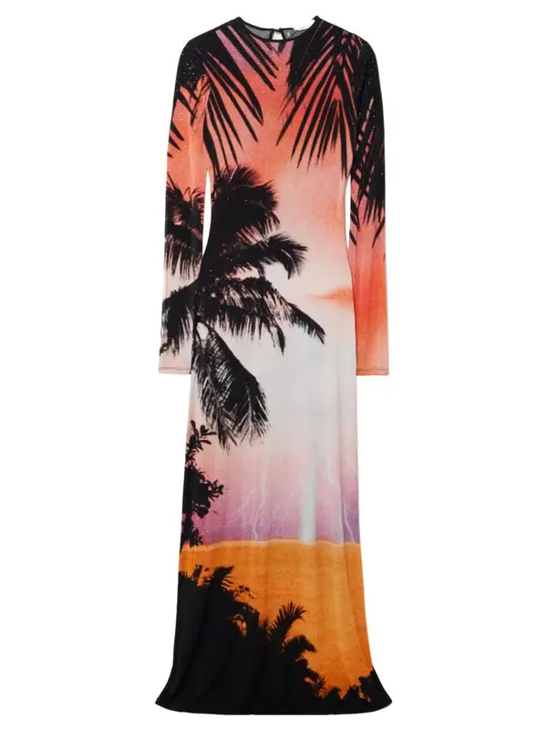 Rabanne Thunderstorm Printed Maxi Dress - Multi-color