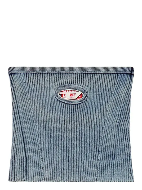 DIESEL® Ribbed Tube Top With Oval D Plaque - Dark Blue