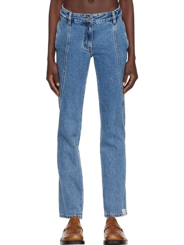 ADER ERROR Stitched Belt-loop Jeans - Blue