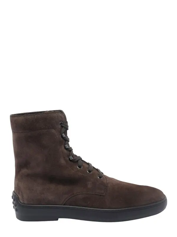 TOD'S Suede Lace-up Boots - Brown