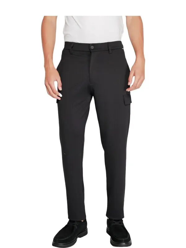 Calvin Klein Tapered Cargo Pants With Belt Loops And Patch Pockets - Black