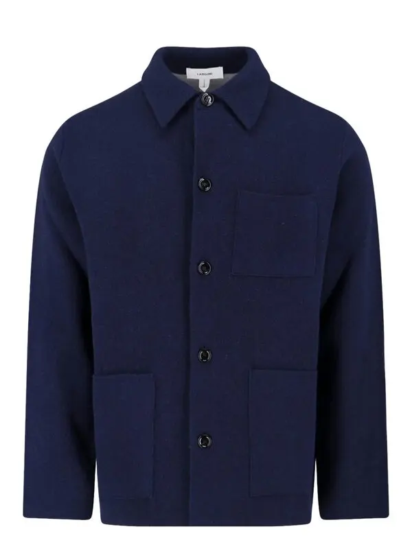 LARDINI Mesh Construction Long-sleeved Jacket - Blue