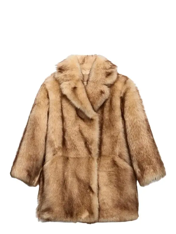 Prada Shearling Caban Jacket - Honey