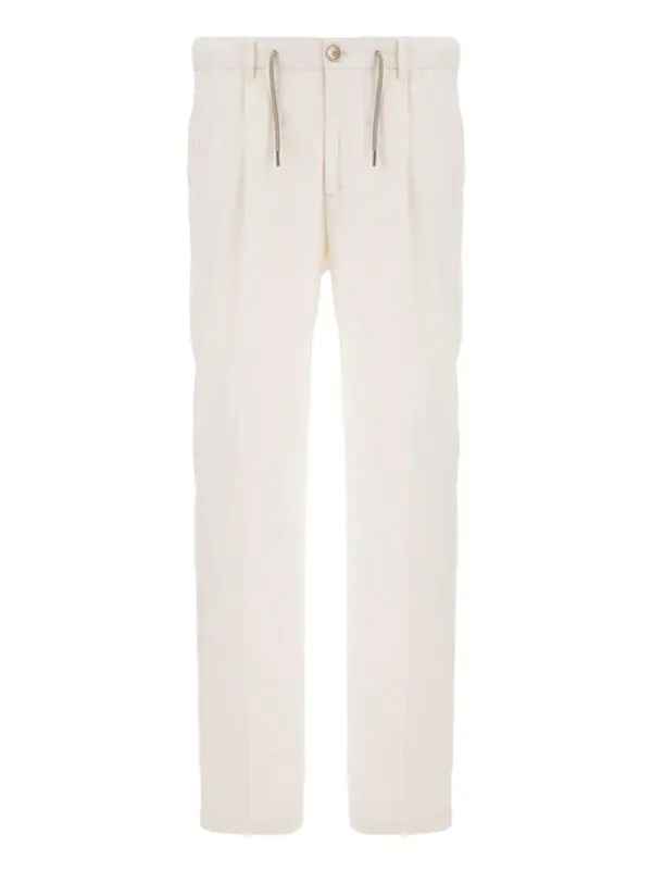 Herno Pleated Drawstring Trousers - White