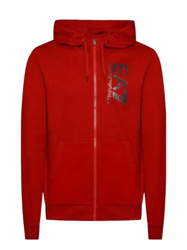 EA7 Zip Up Hooded Sweatshirt - Red