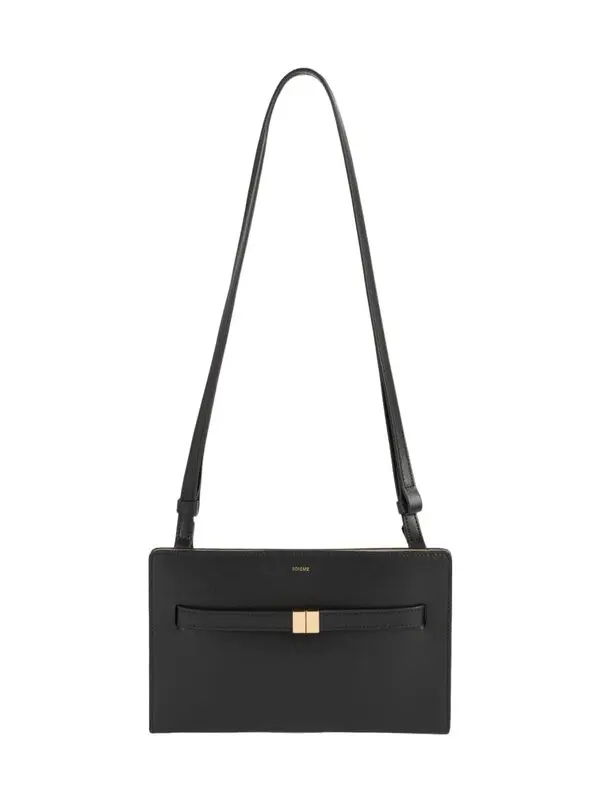 TOTEME Embossed Croc Effect Crossbody Bag - Black