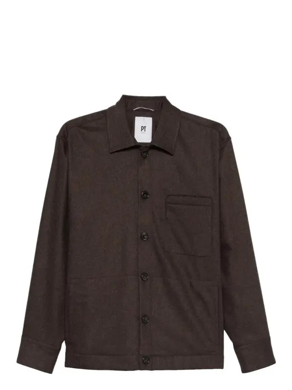 PT TORINO Casual Jacket With Wide Collar - Black