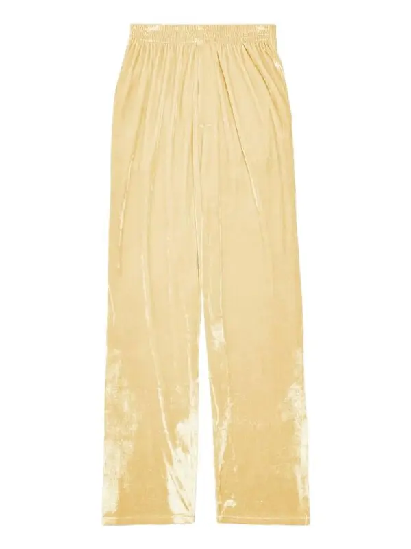 Balenciaga Velvet-effect Elastic Waist Trousers - Nude