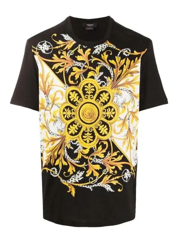Versace Barocco Acanthus Print T-shirt - Black