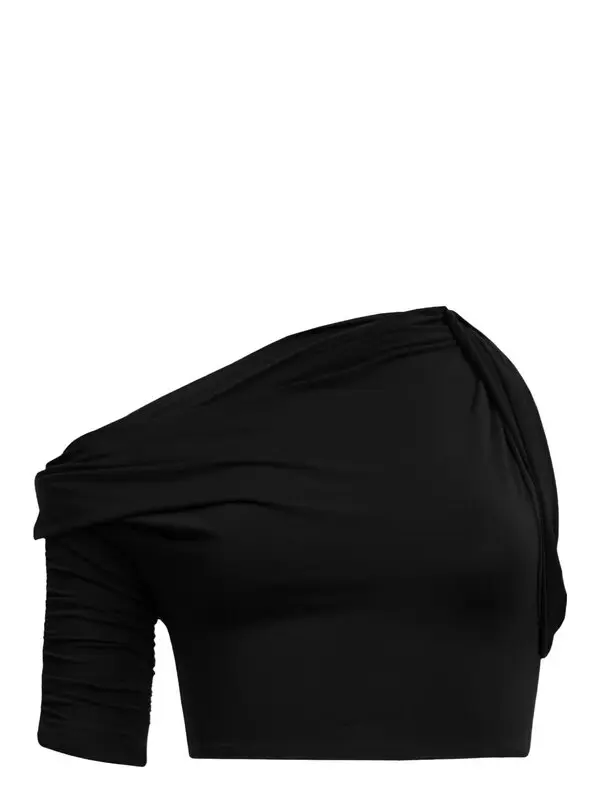 Jacquemus Draped Knot Detail Asymmetrical Top - Black