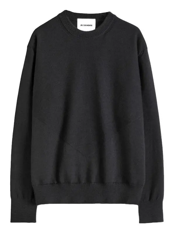 JIL SANDER Crew Neck Sweater - Black