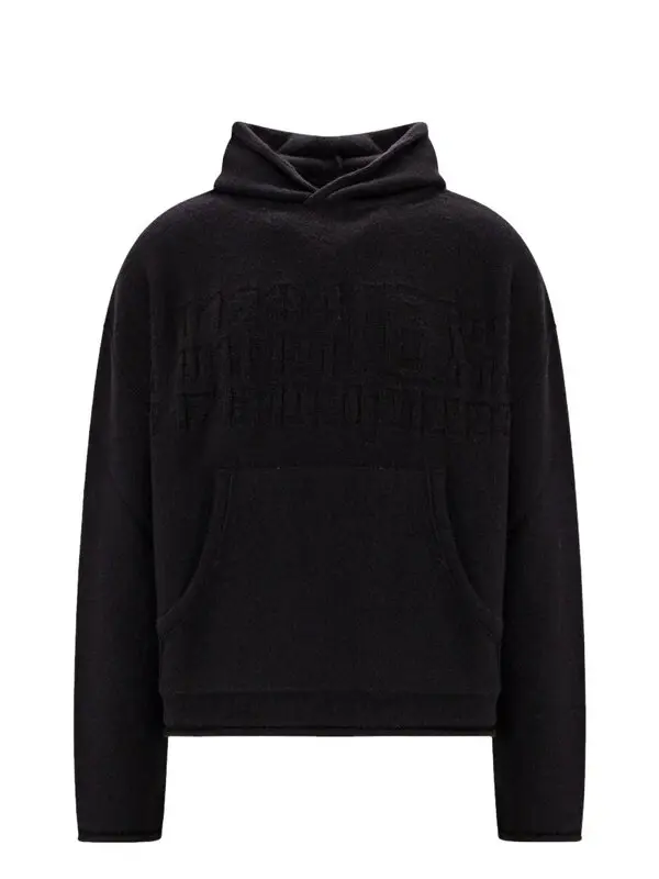 MAISON MARGIELA Textured Logo Hoodie - Black