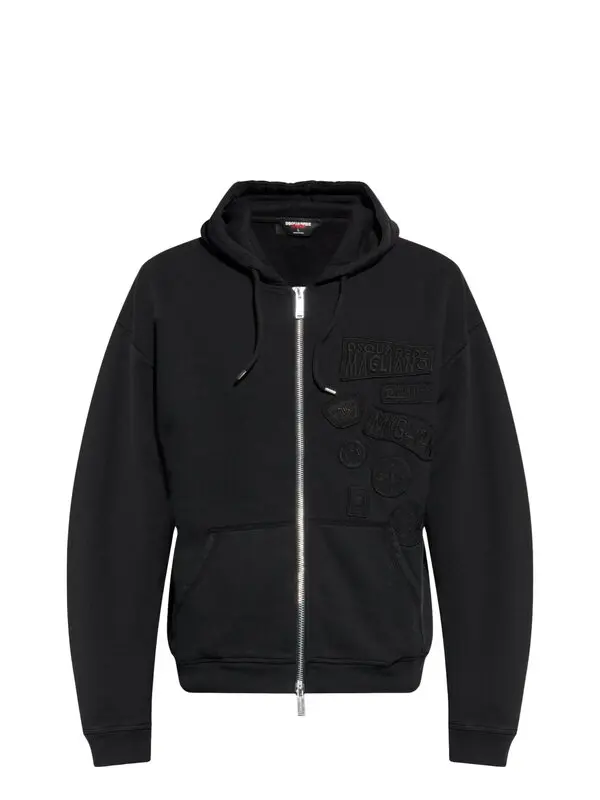 Dsquared2 X Magliano Zip-up Drawstring Hoodie - Black