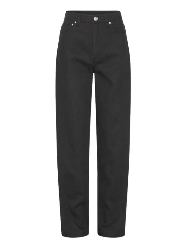 ROTATE BY BIRGER CHRISTENSEN Embellished High-waist Jeans - Black
