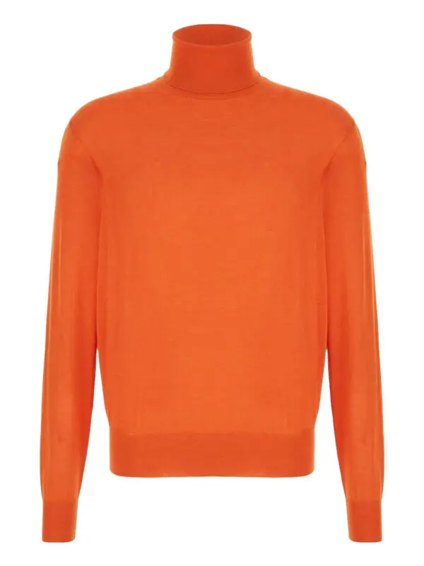 Saint Laurent Roll Neck Knitted Jumper - Orange